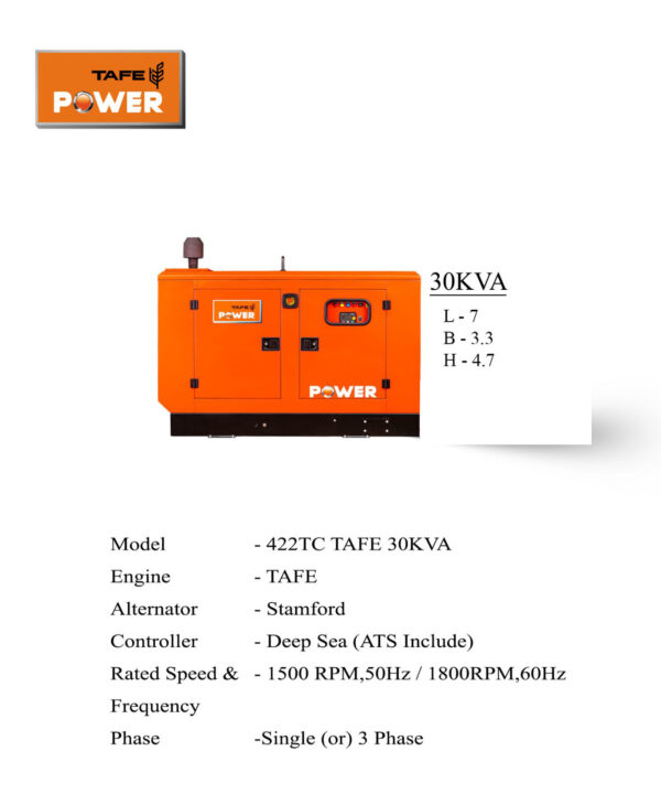 Tafe Power 30KVA SILENT TYPE POWER MCP PANEL (THREE PHASE) - Stanol Myanmar